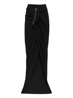 Rick Owens Cotton Maxi Skirt - Black