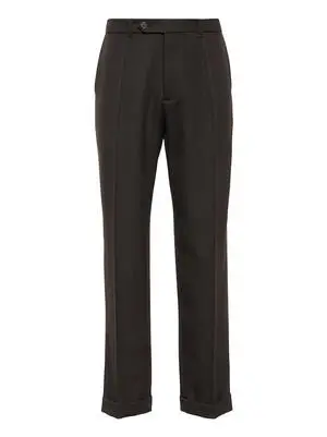 THE ROW Seth Straight Wool Pants - Brown