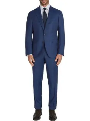 JACK VICTOR Esprit Blue Slub Wool Suit - Mid Blue