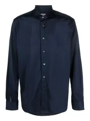 Corneliani Classic-collar Cotton Shirt - Blue