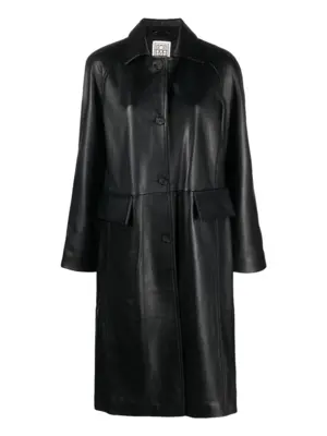 TOTÊME-TOTEME Raglan-Sleeves Leather Coat