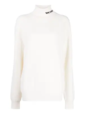 We11Done Intarsia-knit Roll-neck Jumper - White