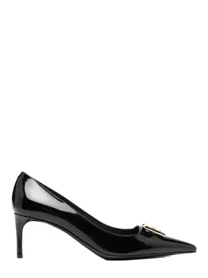 Dolce & Gabbana Logo-plaque 75mm Leather Pumps - Black