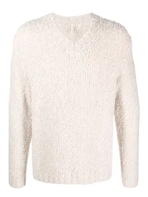 SUNFLOWER Brushed-effect V-neck Jumper - Neutrals