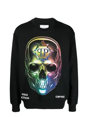 Philipp Plein Chrome Skull Sweatshirt - Black