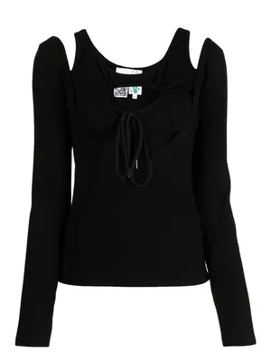Natasha Zinko Long-sleeve T-shirt With Cut-out Detail - Black