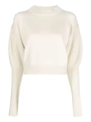 Alexander McQueen Cropped Wool-cashmere Jumper - Neutrals