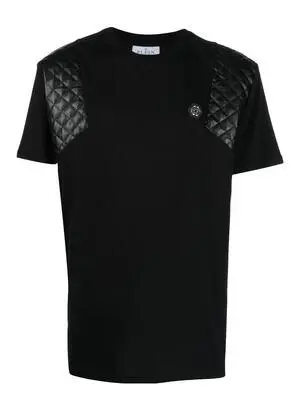 Philipp Plein Quilted-panel Detail T-shirt - Black
