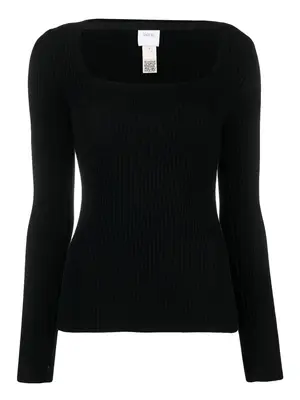 Patou Long-sleeve Knitted Top - Black