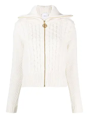 Patou Zip-fastening Knitted Jumper - White
