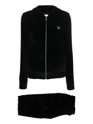 Philipp Plein 3d Skull Velvet Tracksuit - Black