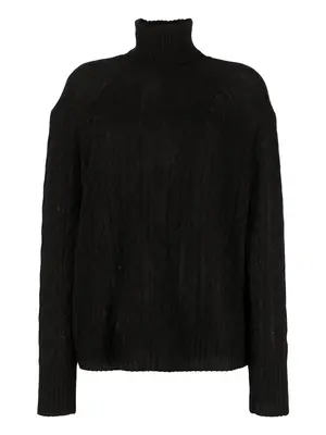 Etro Cable-knit Roll-neck Jumper - Black