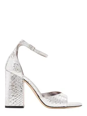 Paris Texas Fiona 100mm Metallic-finish Sandals - Silver