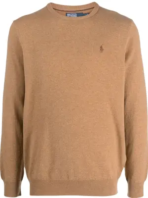 Polo Ralph Lauren Pony-embroidered Wool Jumper - Brown