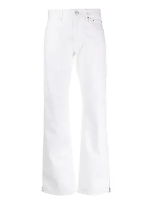 Gauchere Straight-leg Zipped Jeans - White