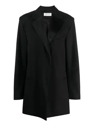 Gauchere Notched-lapels Single-breasted Coat - Black
