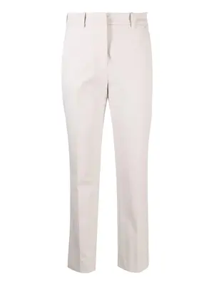 Calvin Klein Cropped Gabardine Trousers - Grey