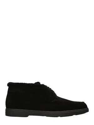 Santoni Suede Ankle Boots - Black