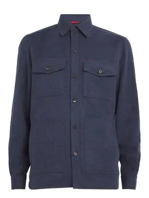 Isaia Cashmere-blend Overshirt - Blue