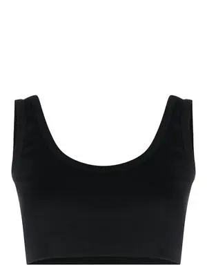 Palm Angels Logo Cropped Tank Top - Black