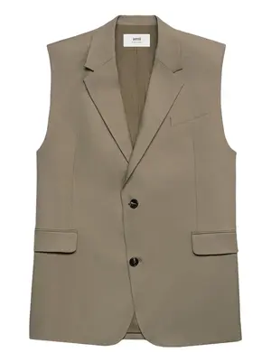 Ami Oversize Virgin Wool Waistcoat - Neutrals