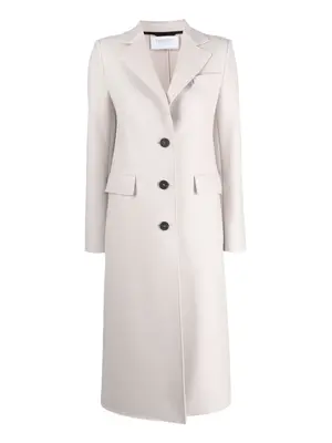 Harris Wharf London Single-breasted Virgin Wool Coat - Neutrals
