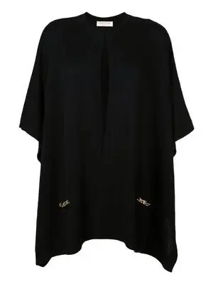 Valentino Garavani Chain-link Cashmere Cape - Black