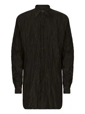Dolce & Gabbana Crease-effect Long-sleeve Shirt - Black