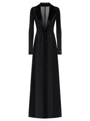 Dolce & Gabbana Shawl-lapel Long-sleeve Dress - Black