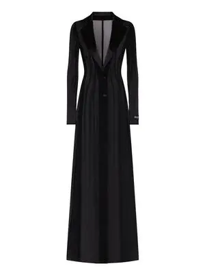 Dolce & Gabbana Shawl-lapel Long-sleeve Dress - Black