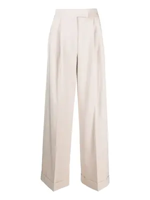 D.exterior Pressed-crease Flared Trousers - Neutrals