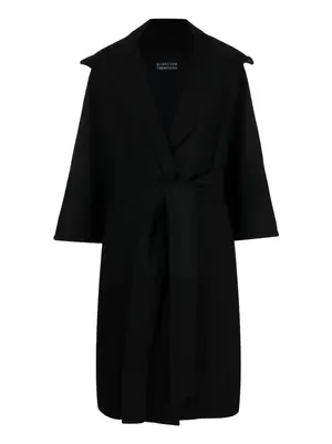 GIANLUCA CAPANNOLO Single-breasted Belted Coat - Black