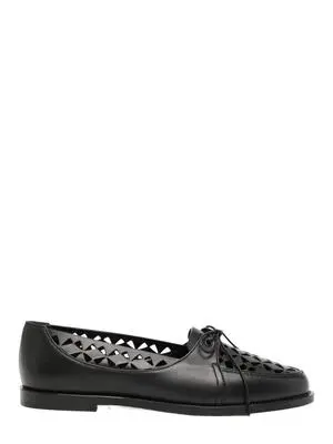 Manolo Blahnik Delirium Leather Loafers - Black