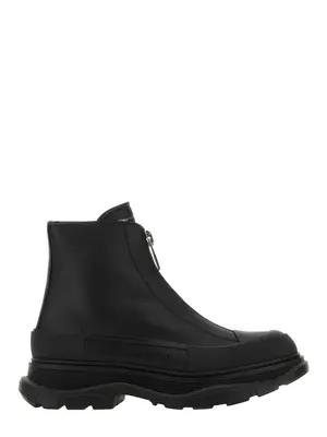 Alexander McQueen Tread Slick Leather Boots - Black