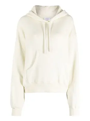 Off-White Logo-print Cotton Hoodie - Neutrals
