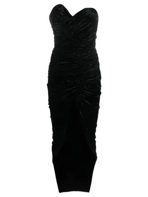 Alexandre Vauthier Strapless Velvet Dress - Black