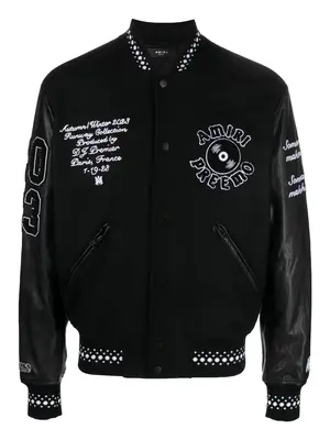 Amiri Logo-appliqué Varsity Jacket - Black