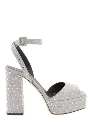 GIUSEPPE ZANOTTI Betty Sparkle Platform Sandals - Grey