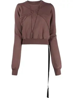 Rick Owens Organic Cotton Cropped Sweatshirt - Purple