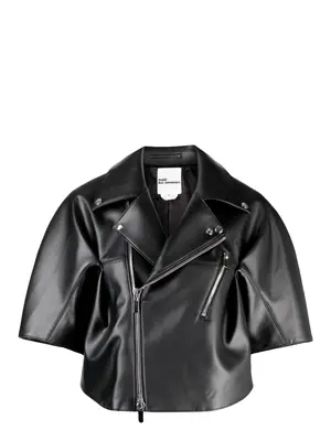 Noir Kei Ninomiya Zipped Short-sleeve Jacket - Black
