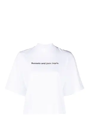 Palm Angels Sunsets Print T-shirt - White