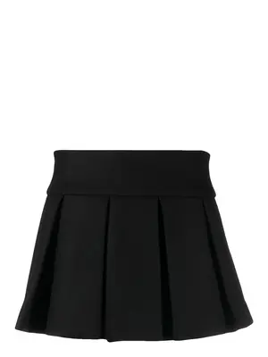 Patou Pleated A-line Skirt - Black