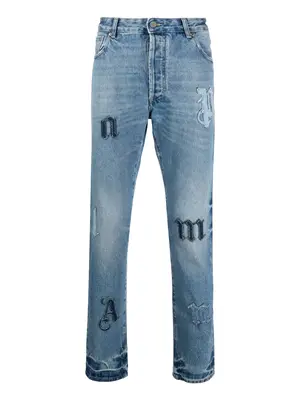 Palm Angels Logo-patch Jeans - Blue