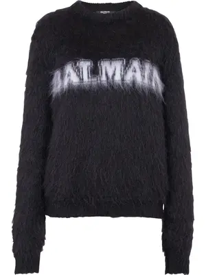 Balmain Logo-jacquard Jumper - Black