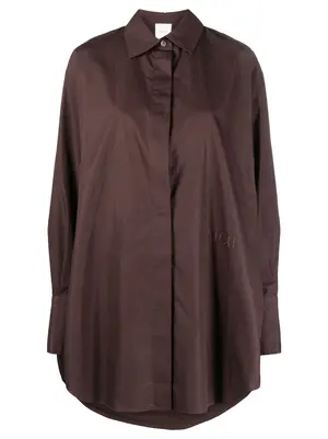 PATOU Long-sleeve Shirt Dress - Brown