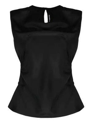 SHANG XIA SHANG XIA Ruched Silk-Satin Top