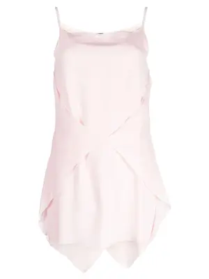 SHANG XIA Silk Layered-design Minidress - Pink