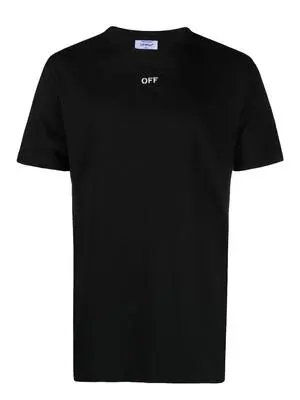 Off-White Arrows-embroidered Cotton T-shirt - Black
