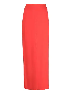 PATOU Crepe High-waisted Maxi Skirt - Red