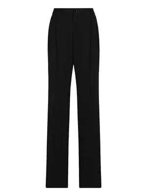 Dolce & Gabbana Box-pleat High-waisted Trousers - Black